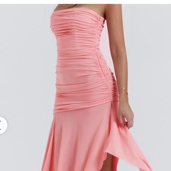 House of CB | Dresses | House Of Cb Ivana Gathered Asymmetric Dress In ...